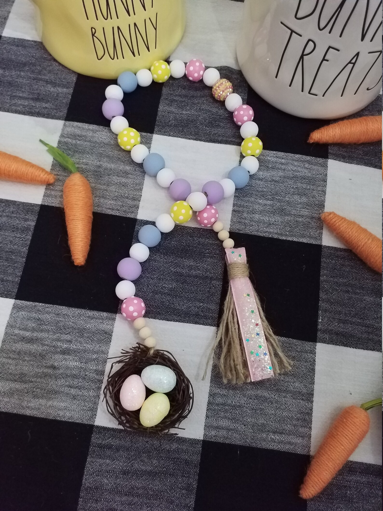 Handmade Easter Wood Bead Garland Easter Beads for Tier Tray - Etsy
