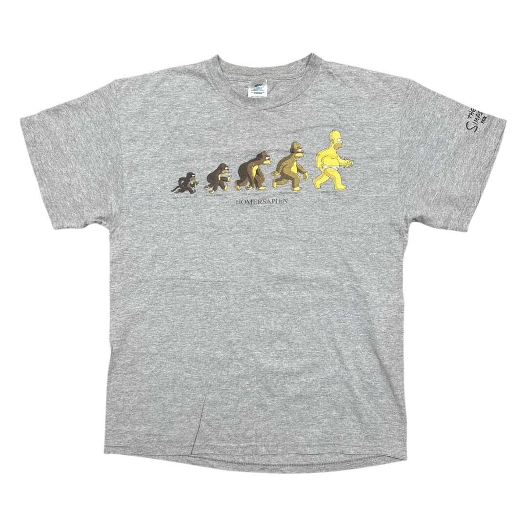 Vintage Y2K the Simpsons Homer Homersapien Evolution Funny TV T Shirt ...