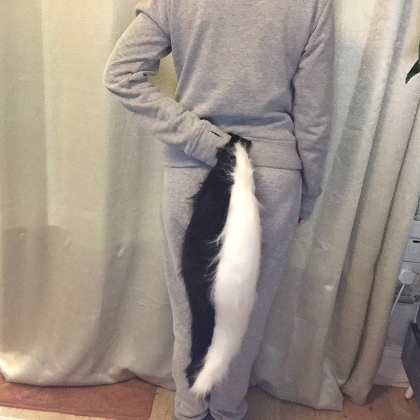 Long Black Furry Tail - Etsy