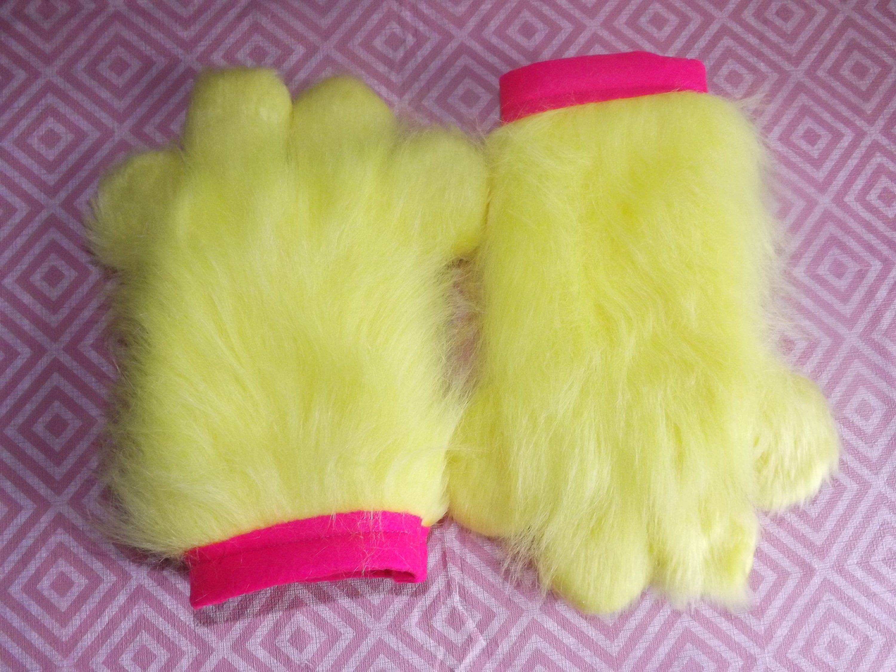 Fursuit Hand Paws Yellow Fur and Hot Pink Paw Pads Made to - Etsy UK