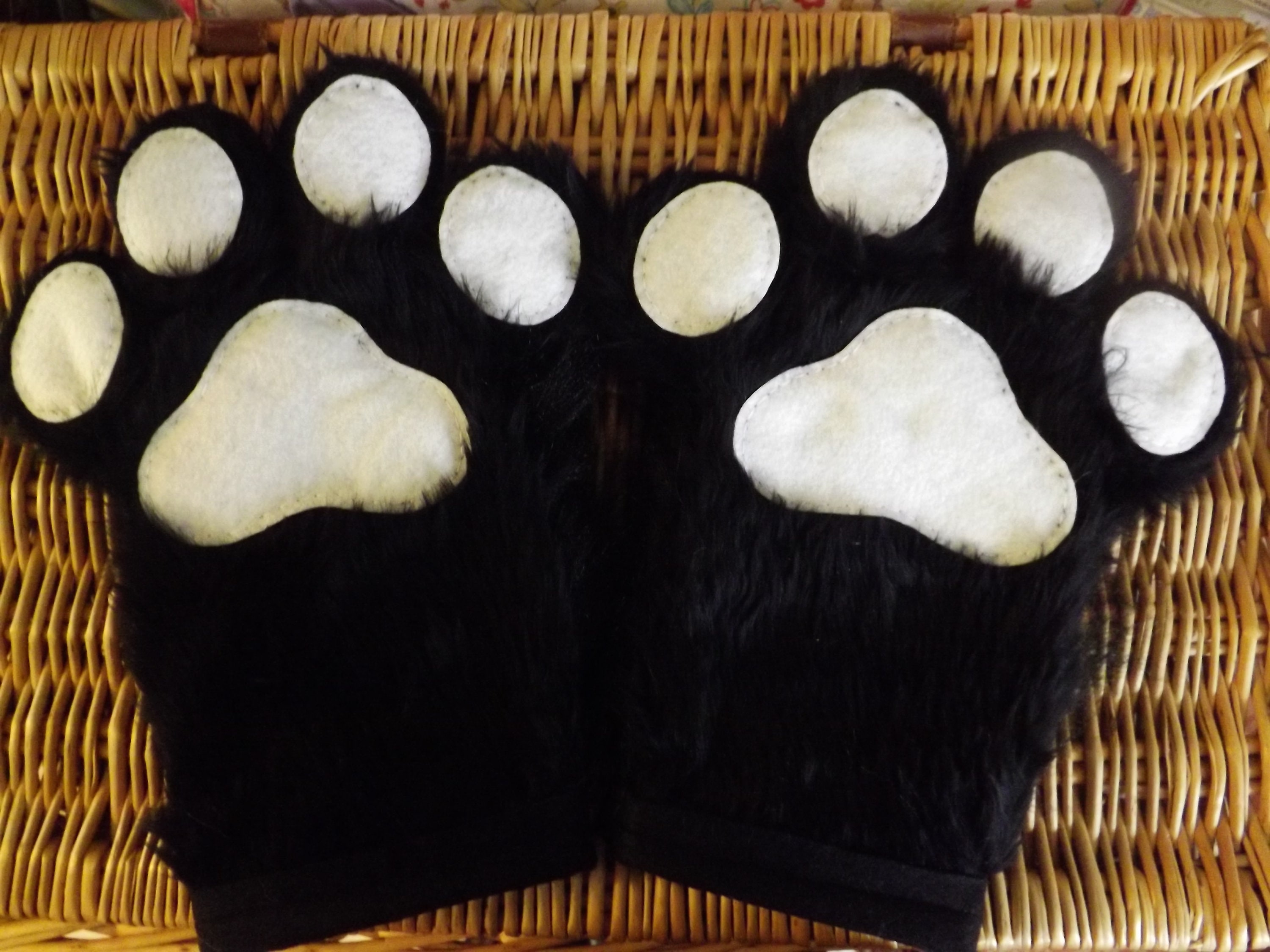 Fursuit Hand Paws Black Fur and White Paw Pads Made to - Etsy UK