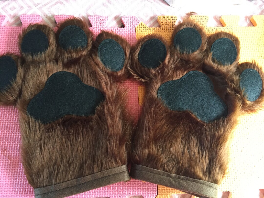 Brown and Black Fursuit Hand Paws Brown Fur and Black Paw - Etsy