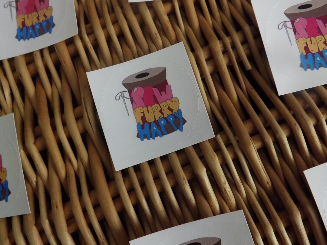 Sew Furry Happy Sticker Furry Sticker Cosplay Sticker Logo - Etsy