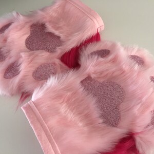 Barbie Inspired Glitter Two-toned Pink Fursuit Paws Glitter - Etsy