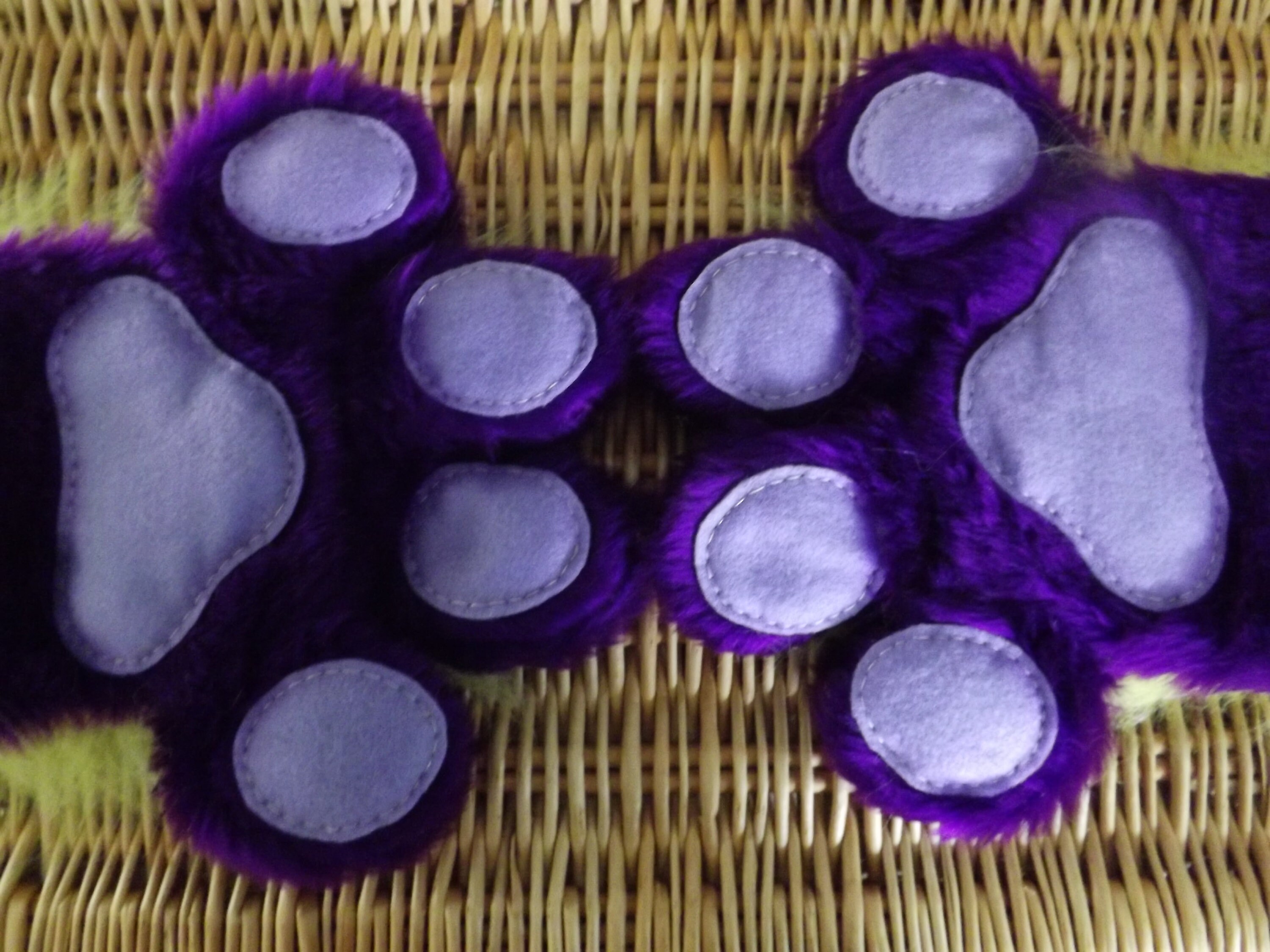 Fursuit Hand Paws Purple and Yellow Fur With Lilac Paw Pads - Etsy UK