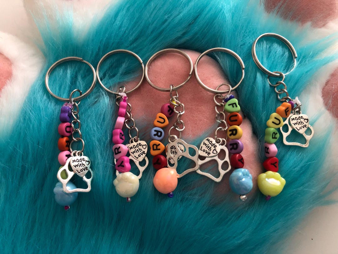 Furry Fandom Paw Keyring, Furry Keyring, Furry Gift, Paw Print Keyring ...
