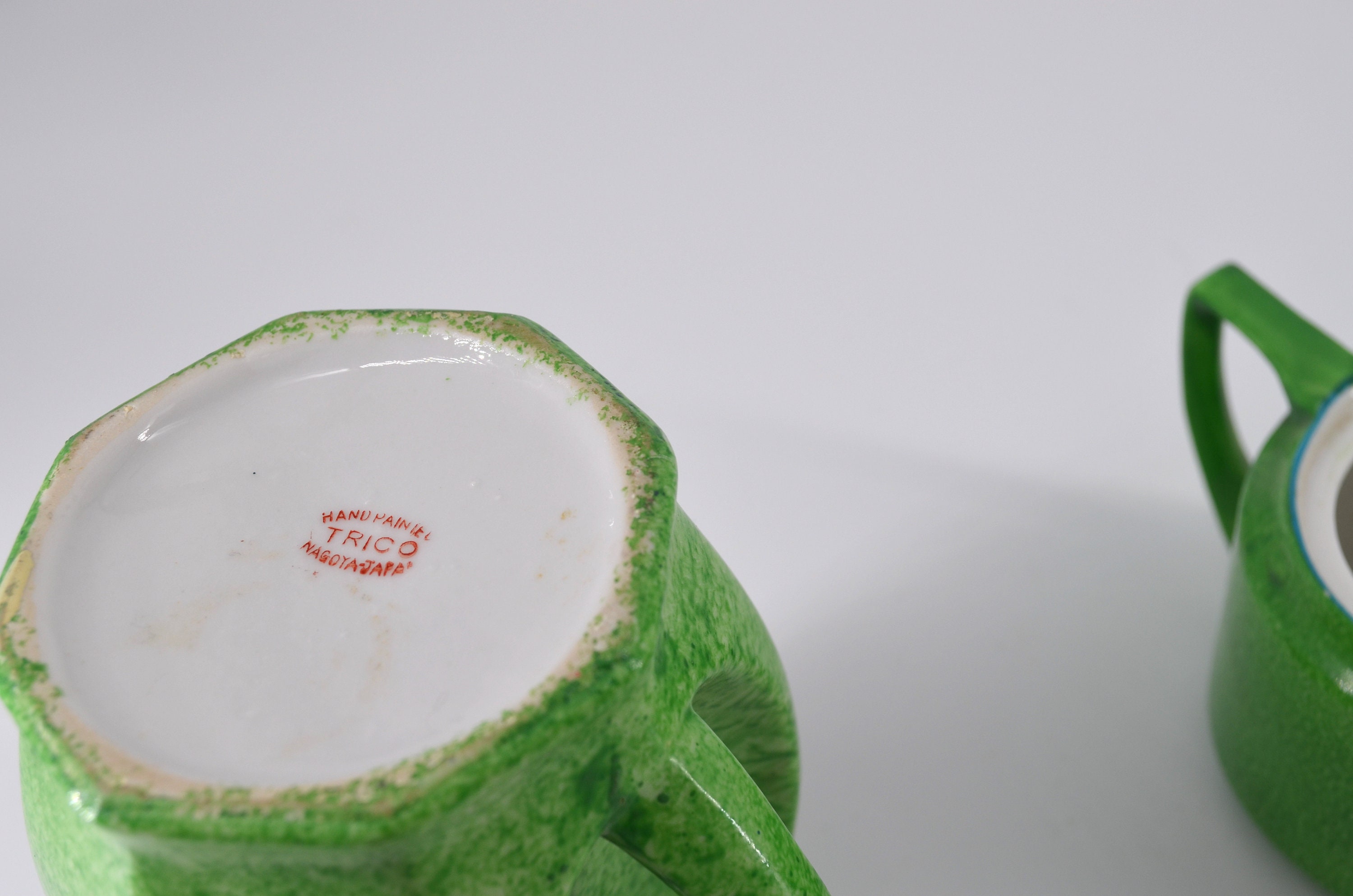 Vintage Green Tea Set - Etsy