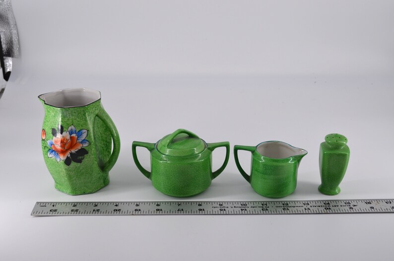 Vintage Green Tea Set - Etsy