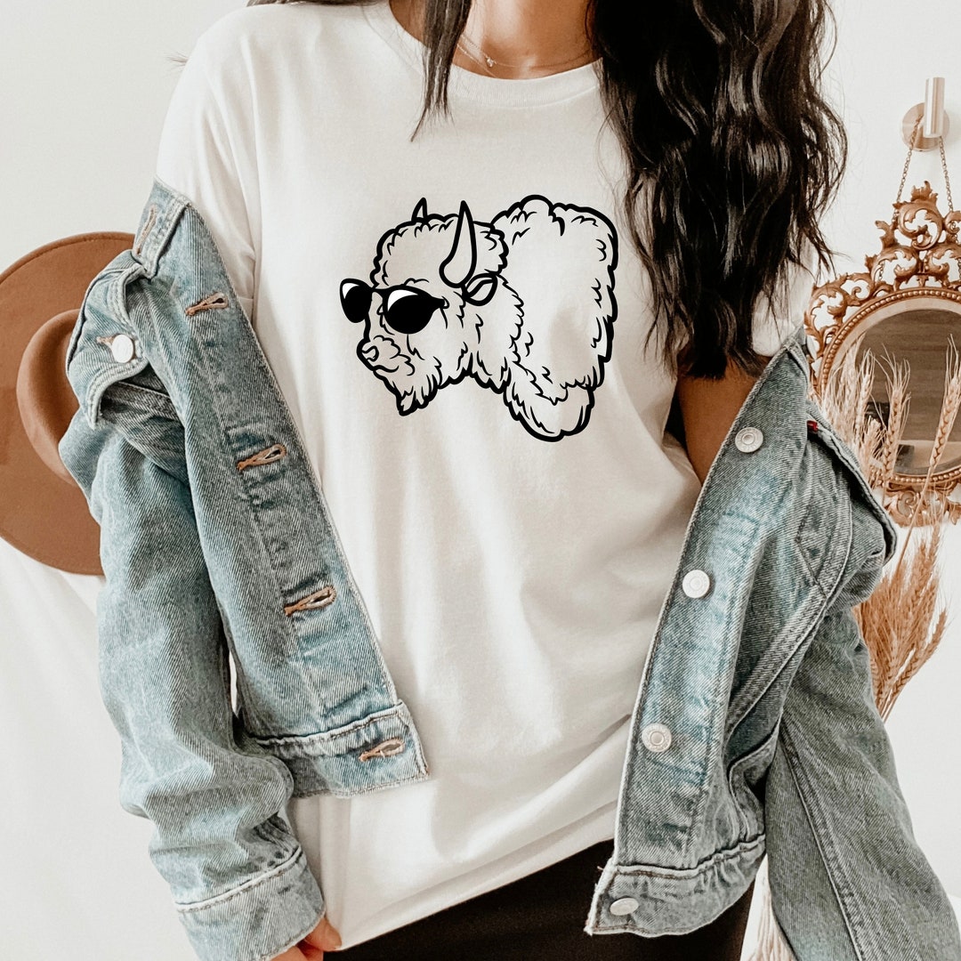 Buffalo Shade Unisex Jersey Short Sleeve Tee. Sunglasses Bison Shirt ...