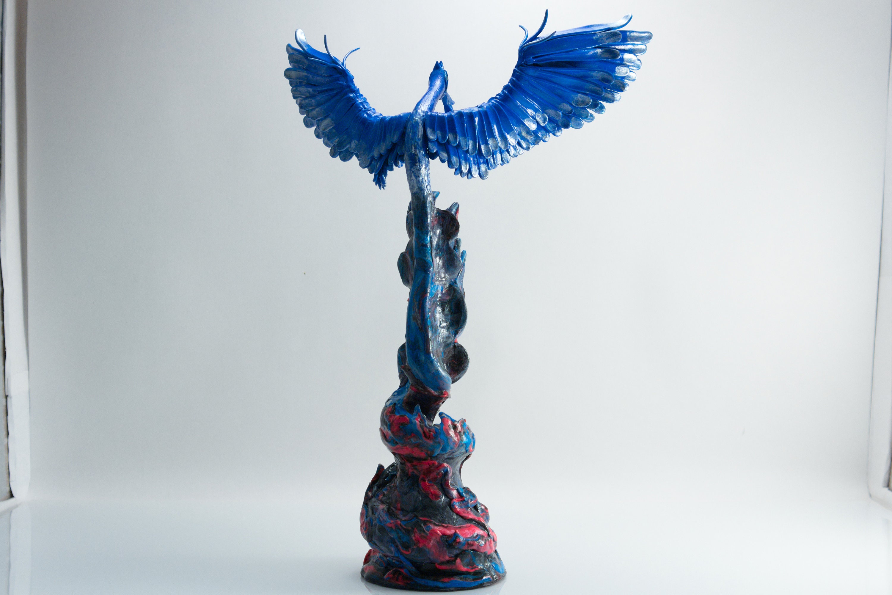 Night Moon Phoenix bird sculpture | Etsy