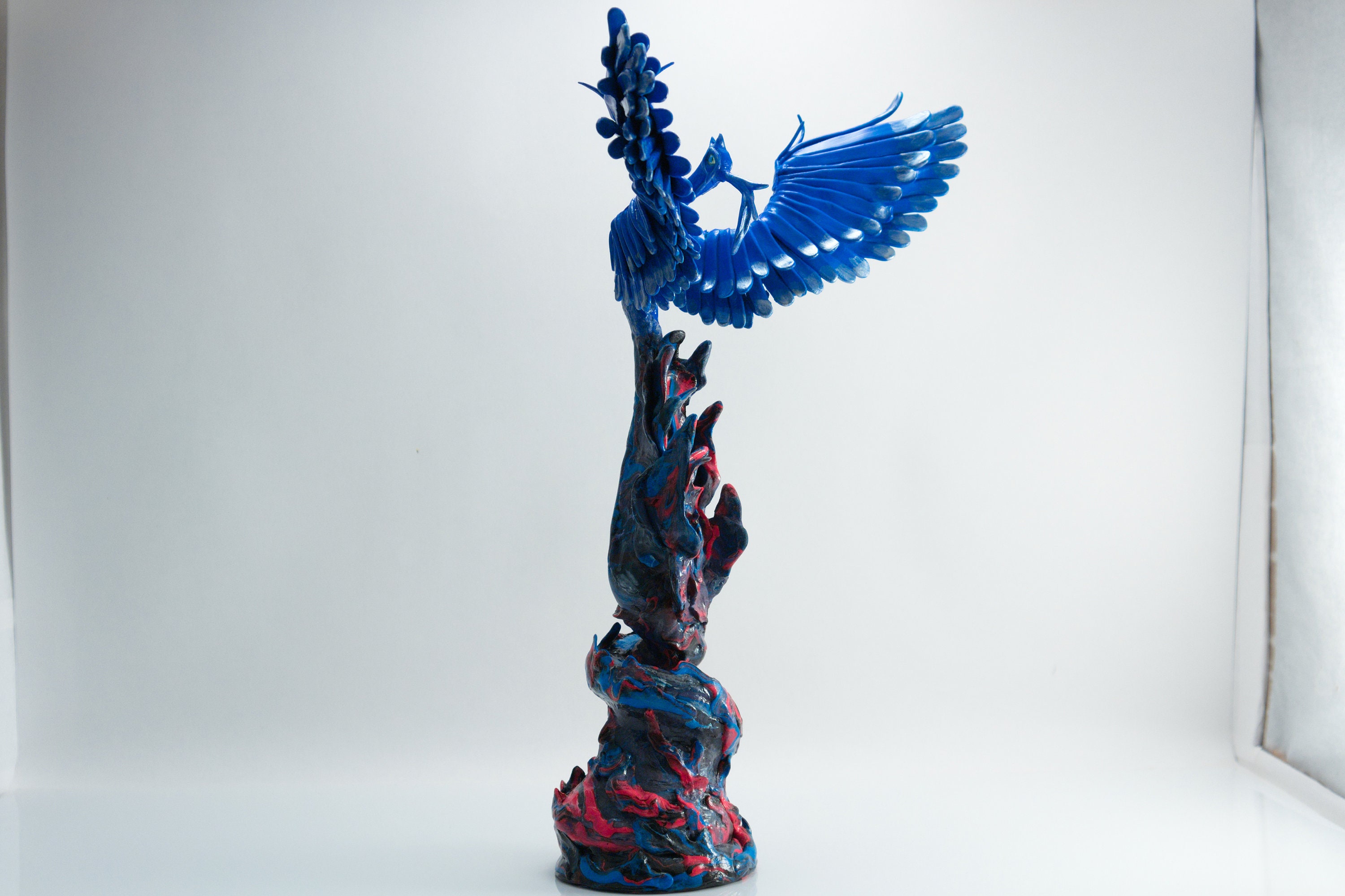 Night Moon Phoenix bird sculpture | Etsy