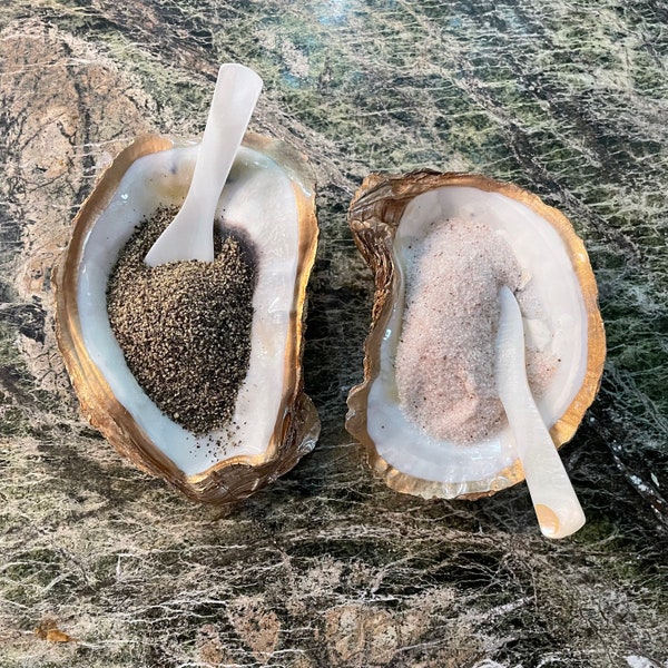 Oyster Pearl Salt and Pepper Shaker - Etsy