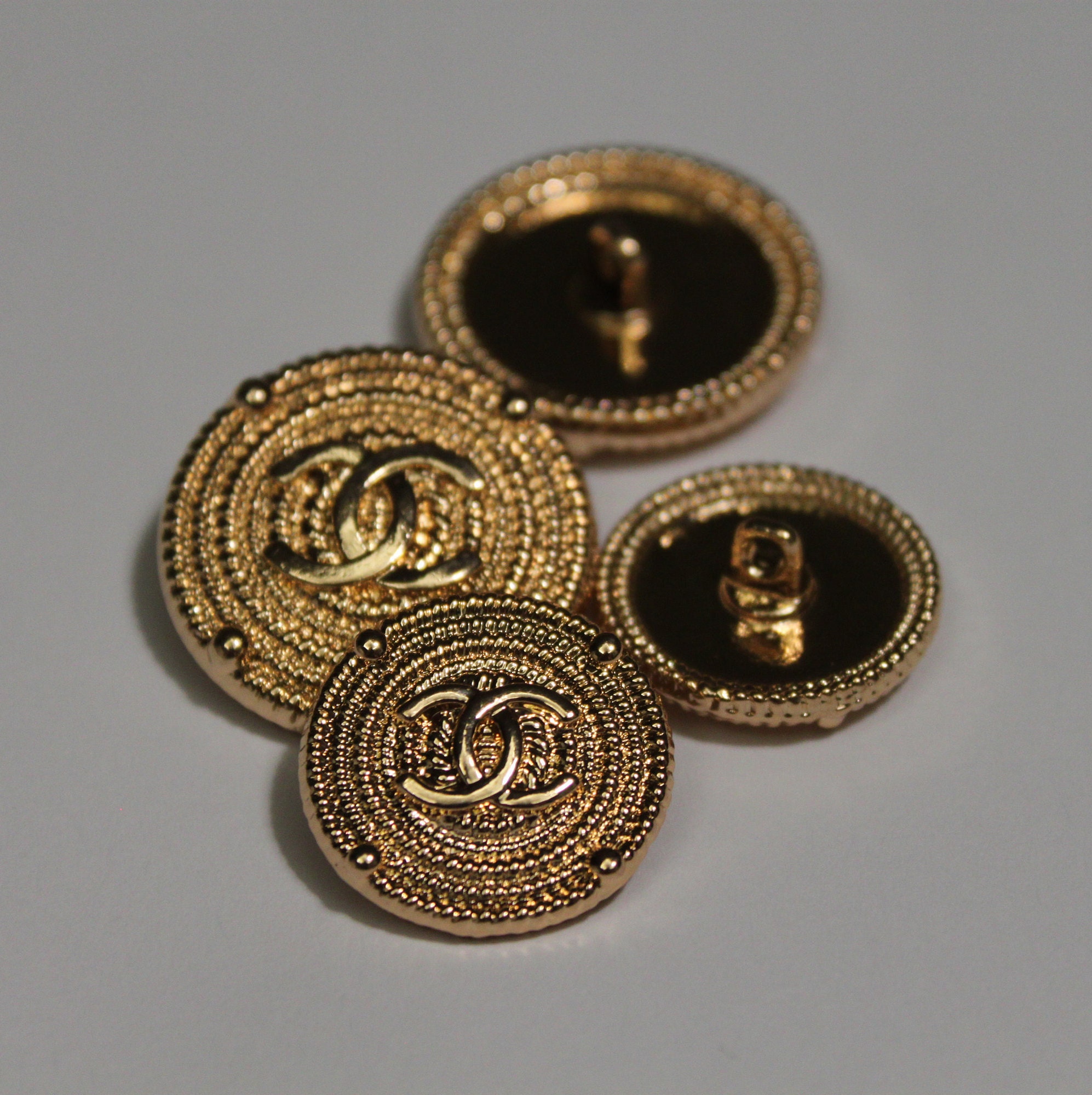 One gold color chanel buttons 20mm or 25 mm VINTAGE | Etsy