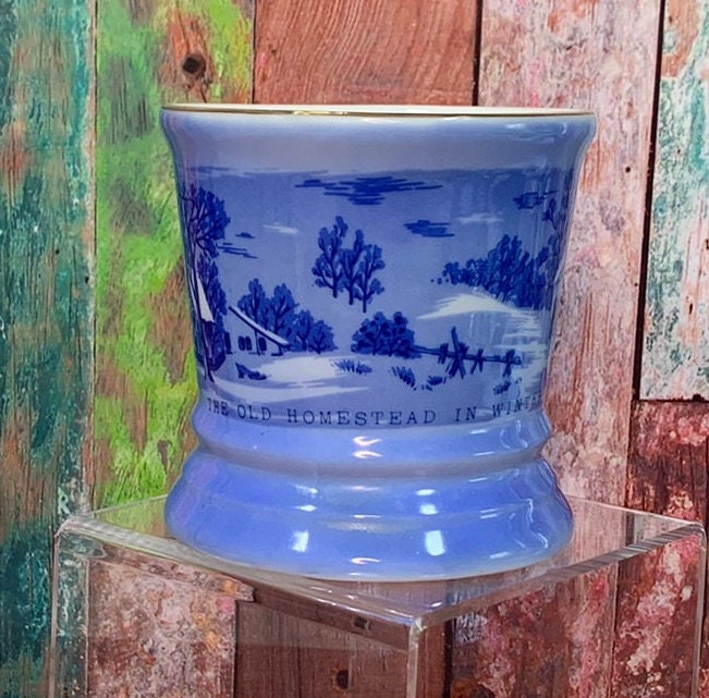 Currier and Ives, Shaving Mug, Mustache Cup, the Homestead in Winter ...