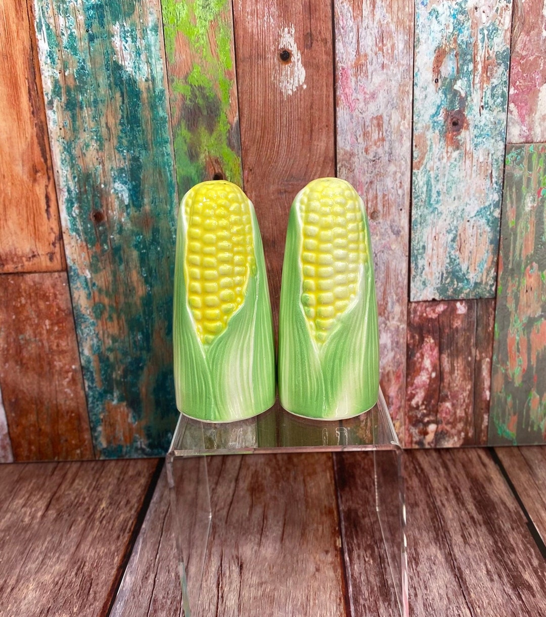 Salt Pepper Shakers, Corn Cob, Corn Shakers, Vintage Salt and Pepper ...