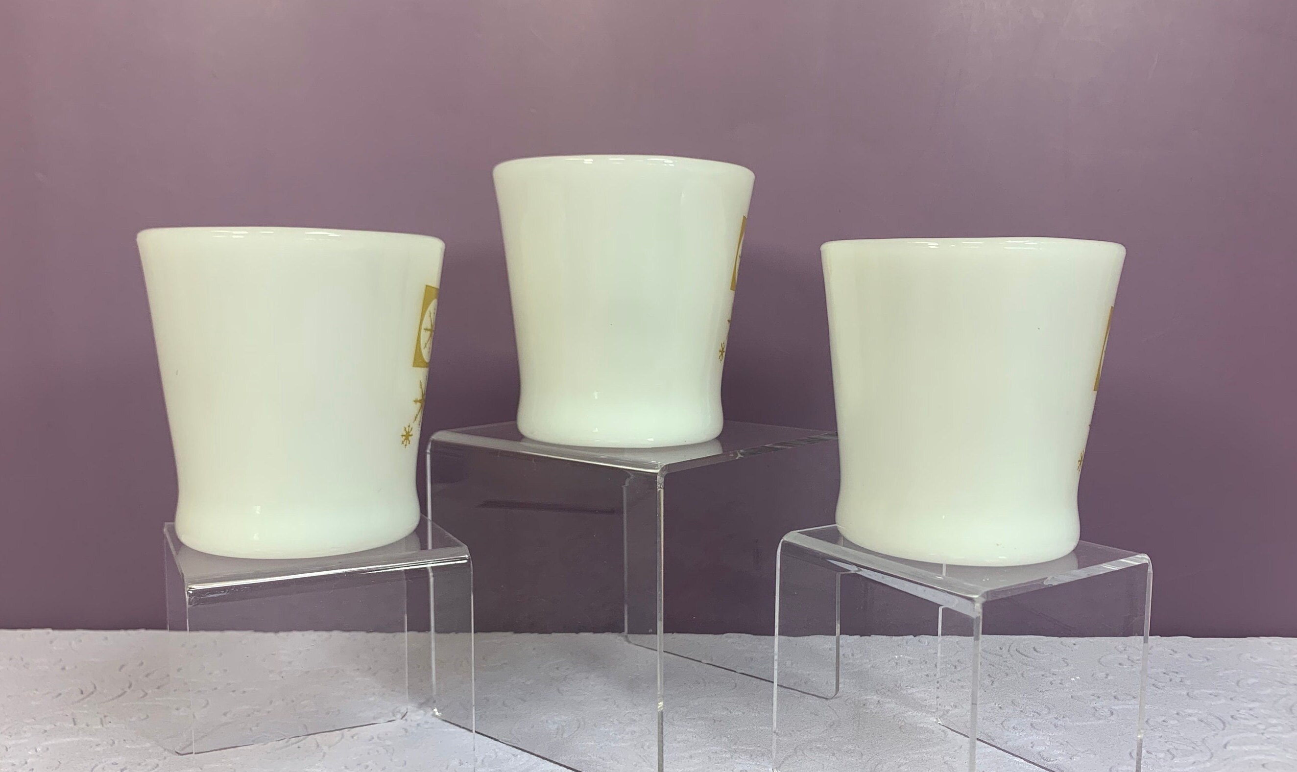 Atomic, Starburst, Mug, Atomic Mug, Set of 3, D Handle, Fire King, Milk ...