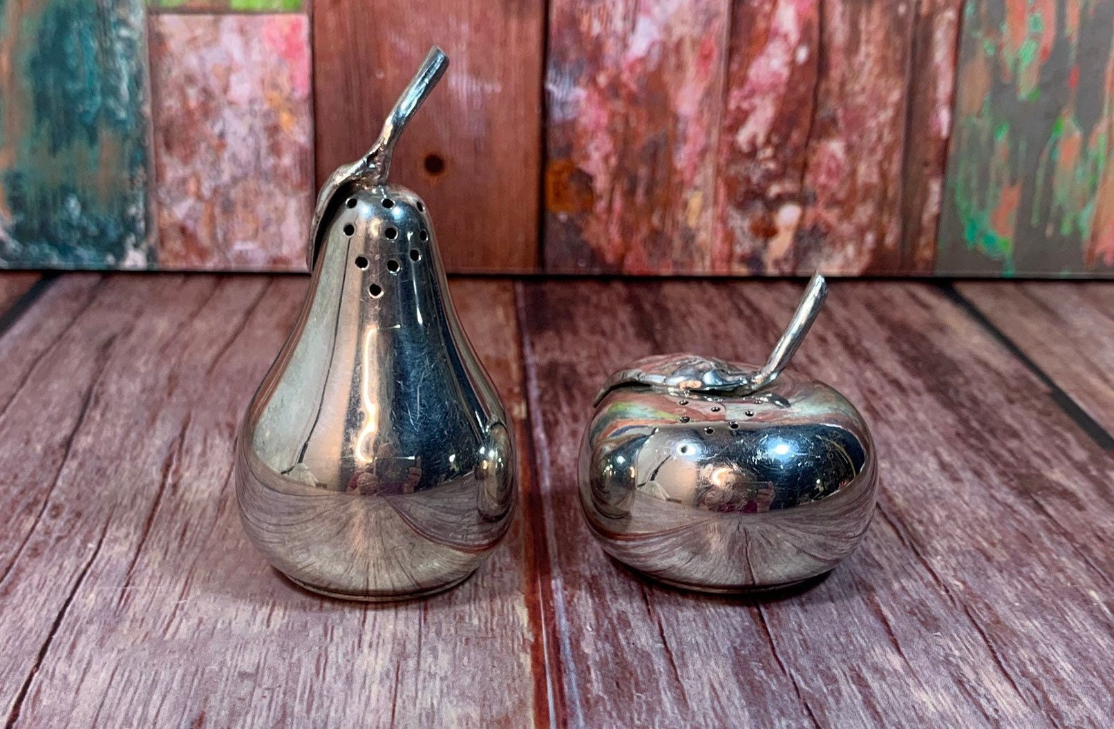 Salt Pepper Shakers, Apple, Pear, Shaker, Pewter, Hanle Debler, Debler ...