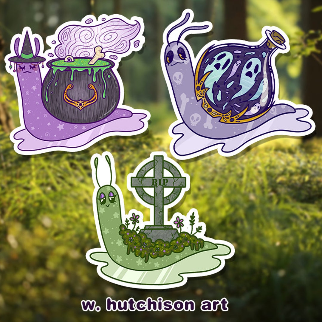 Spooky Snail Vinyl Stickers - Etsy
