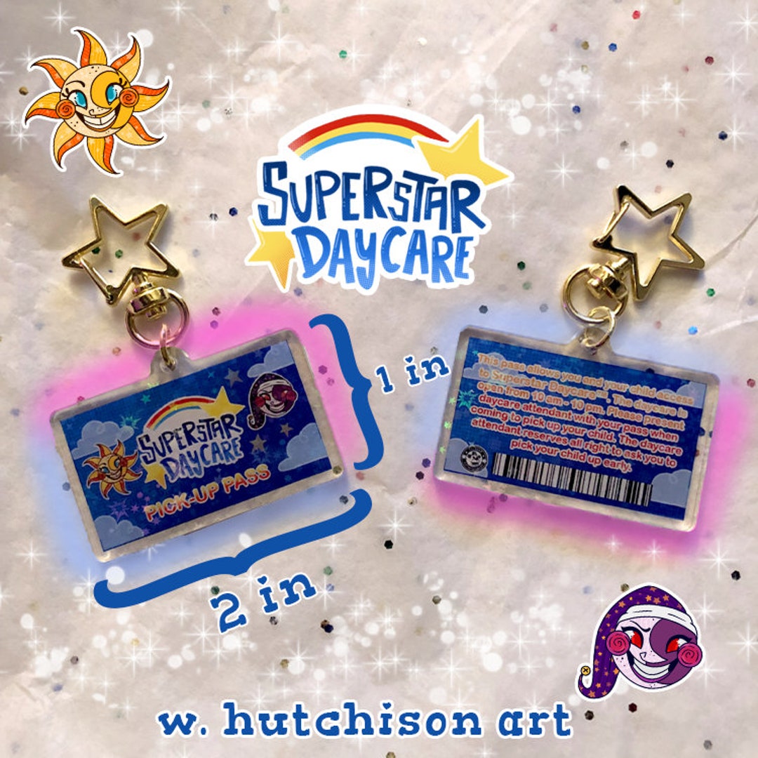 Animatronic Daycare Pass Keychain || Double Sided Acrylic Keychain - Etsy