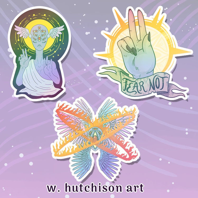 Holographic Angel Sticker set | Etsy