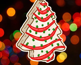 Christmas Tree Cake Vinyl Sticker - Etsy