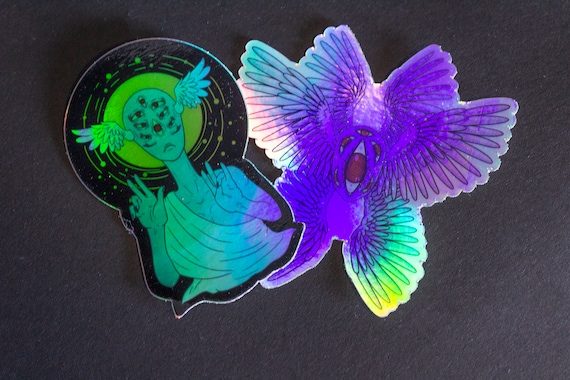Holographic Angel Sticker set | Etsy