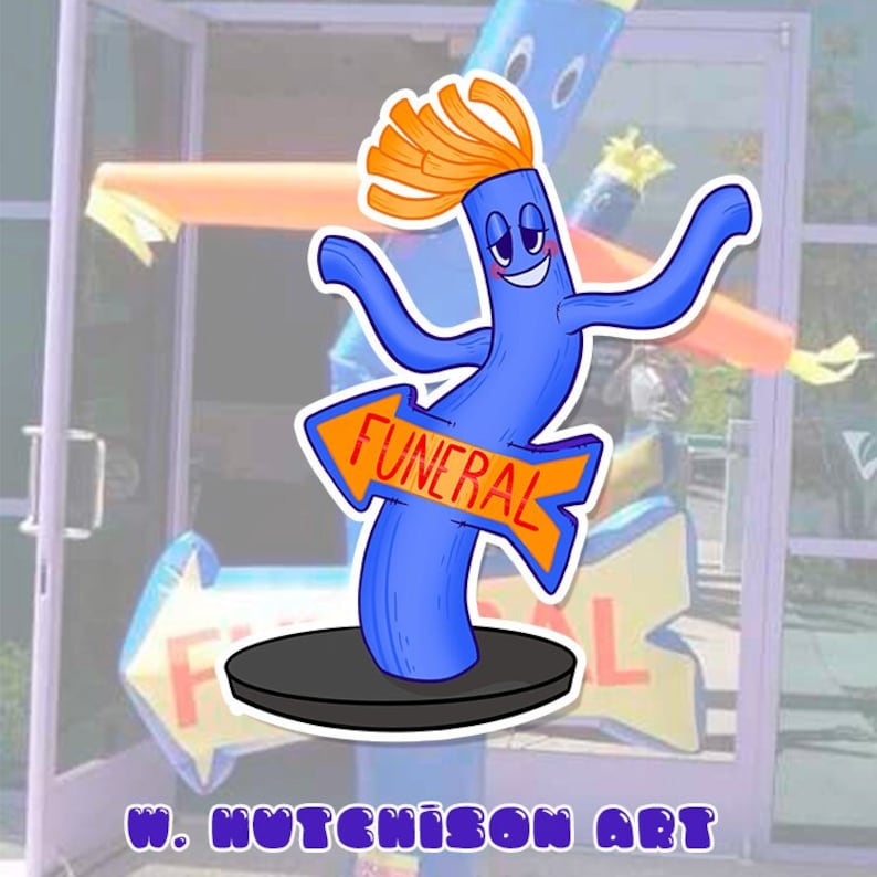 Funeral Wacky Waving Inflatable Arm Guy Vinyl Sticker - Etsy