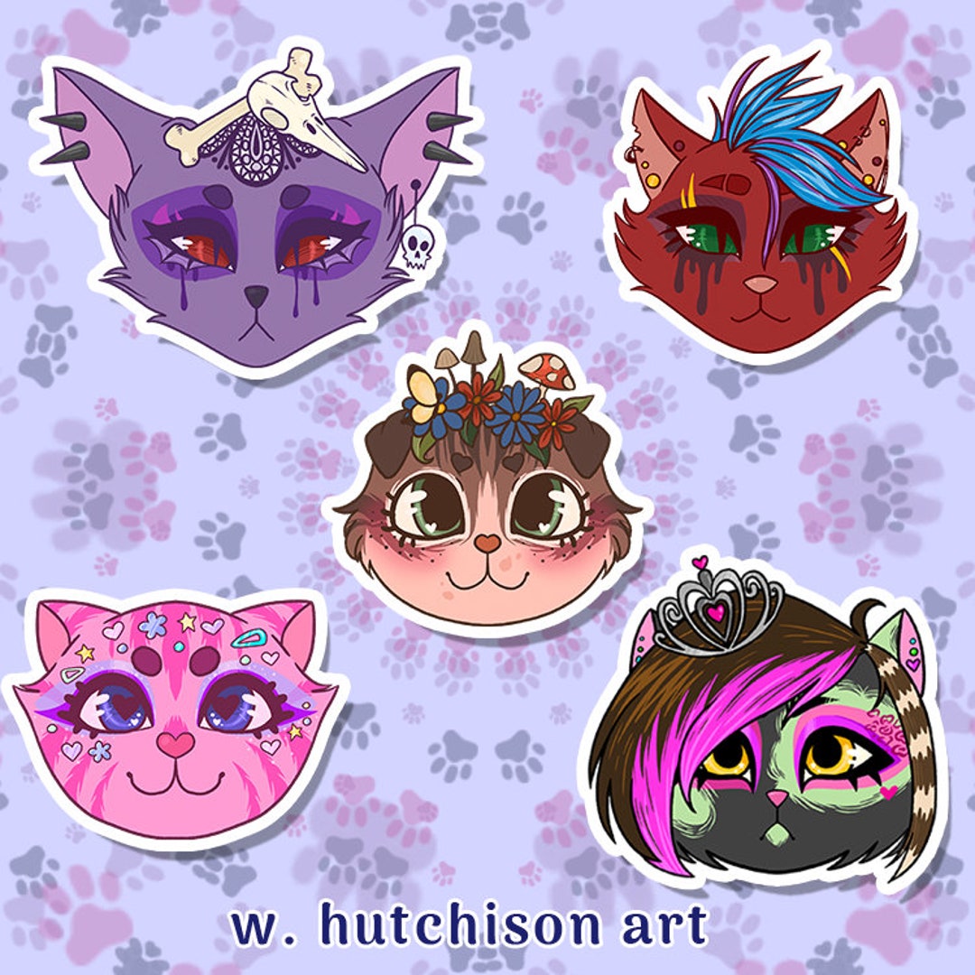 Alt Subculture Cats Sticker Set - Etsy