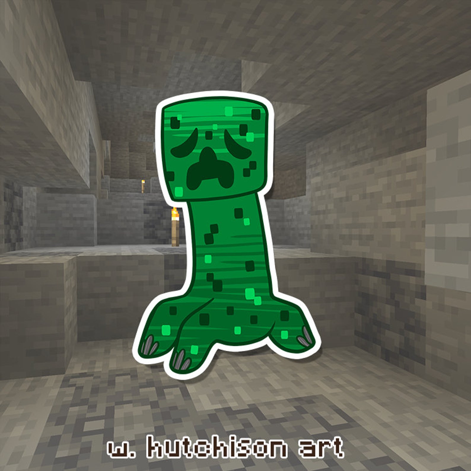 Minecraft Creeper Sticker | Etsy