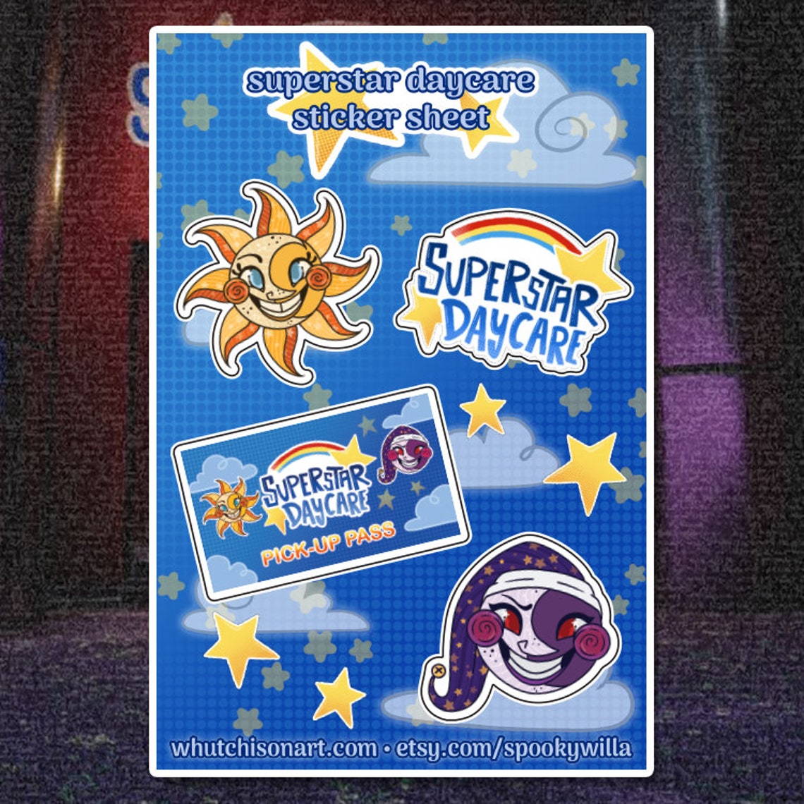 Animatronic Daycare Sticker Sheet - Etsy