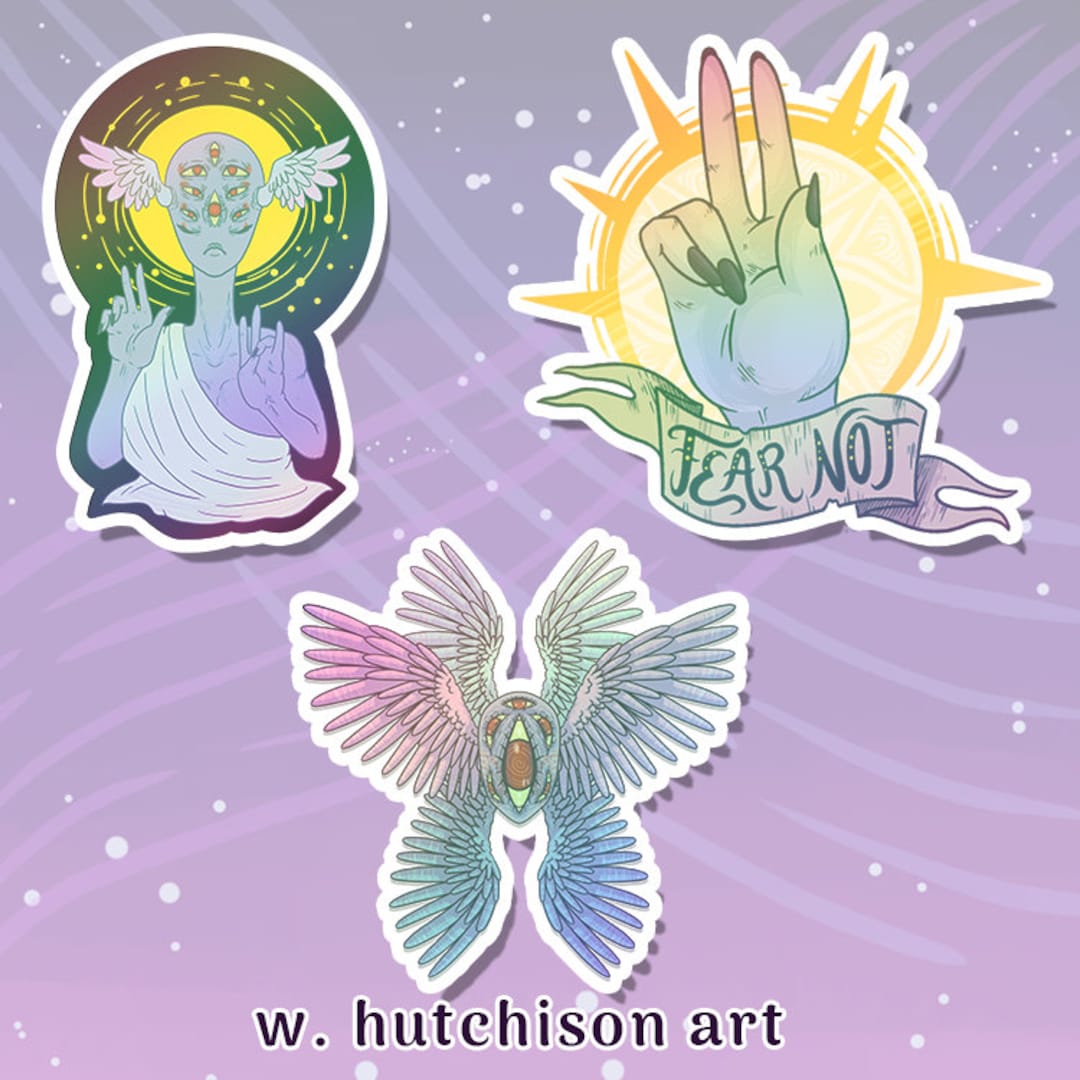 Holographic Angel Sticker Set - Etsy