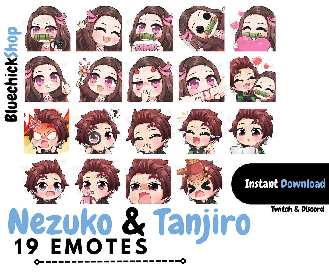 Tanjiro & Nezuko Emotes 19 Twitch Emotes Discord Emotes - Etsy Australia