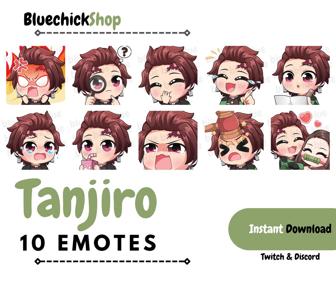 Tanjiro Emotes 10 Twitch Emotes & Discord Emotes Emotes - Etsy