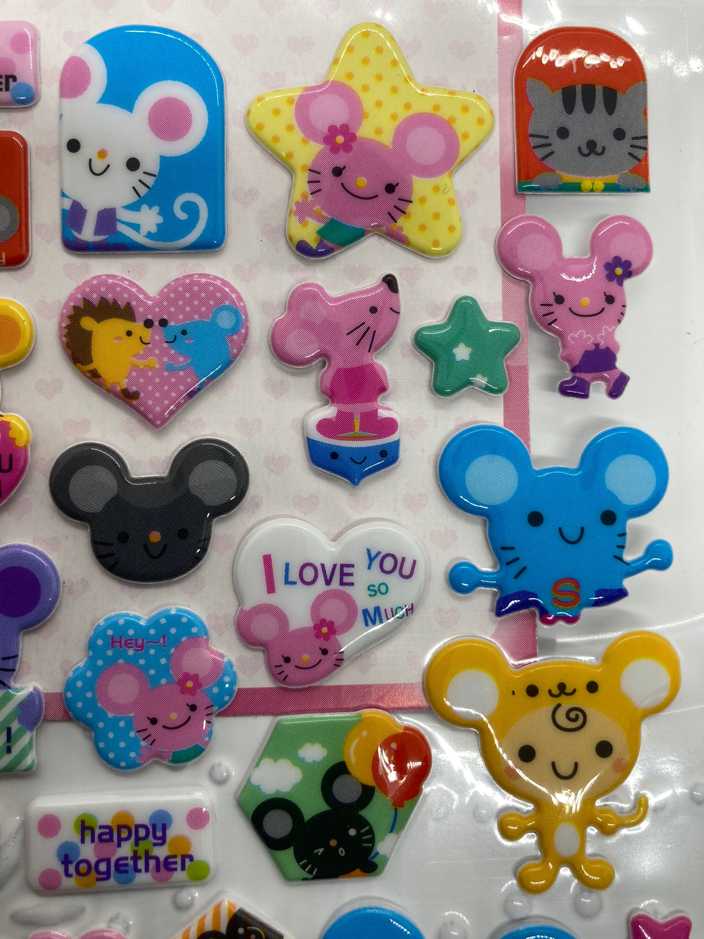 Mouse Puffy Stickers - Etsy