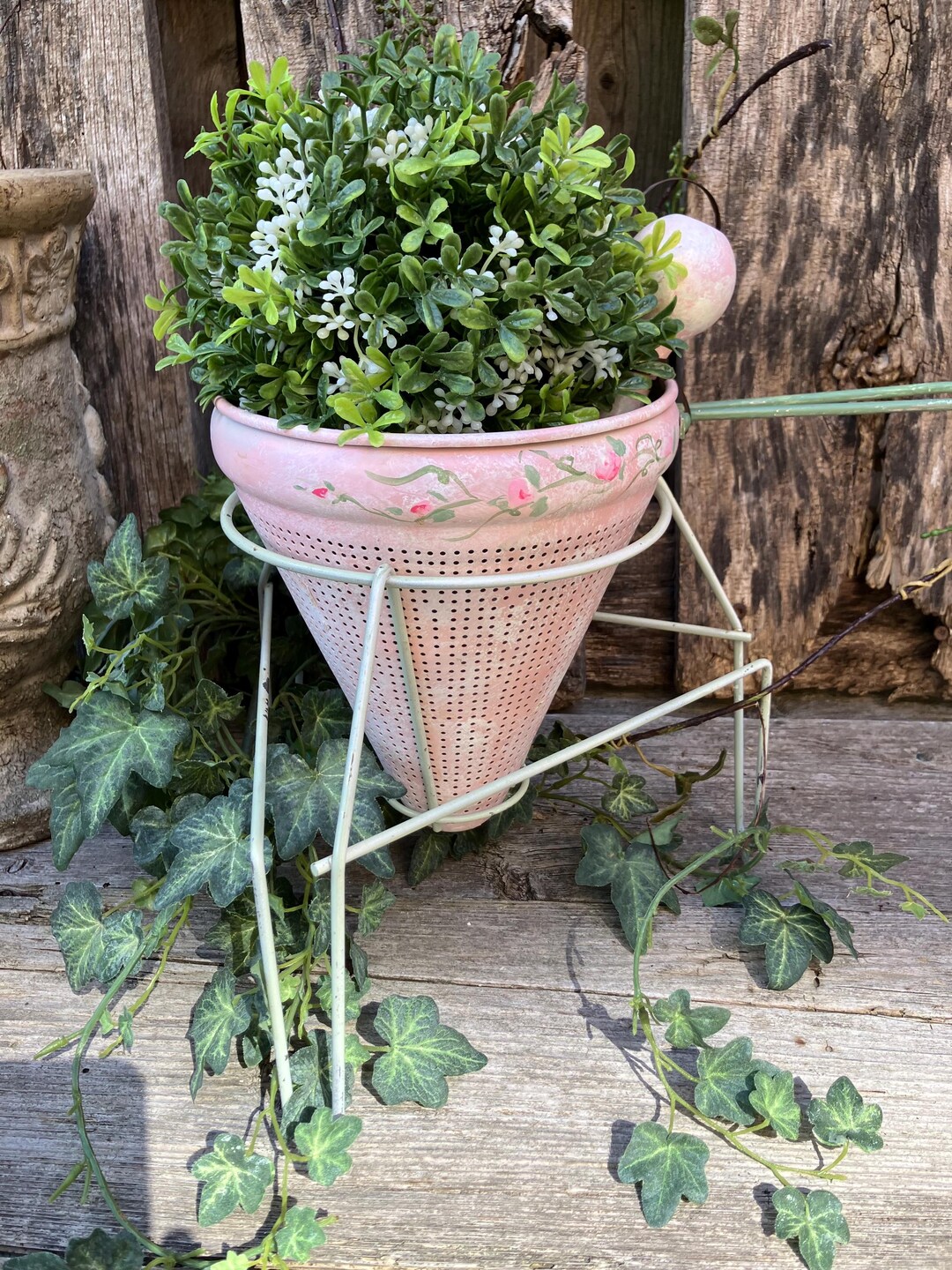 Sieve-painted Sieve Pestle- Country Cottage Home Decor-pink Roses - Etsy