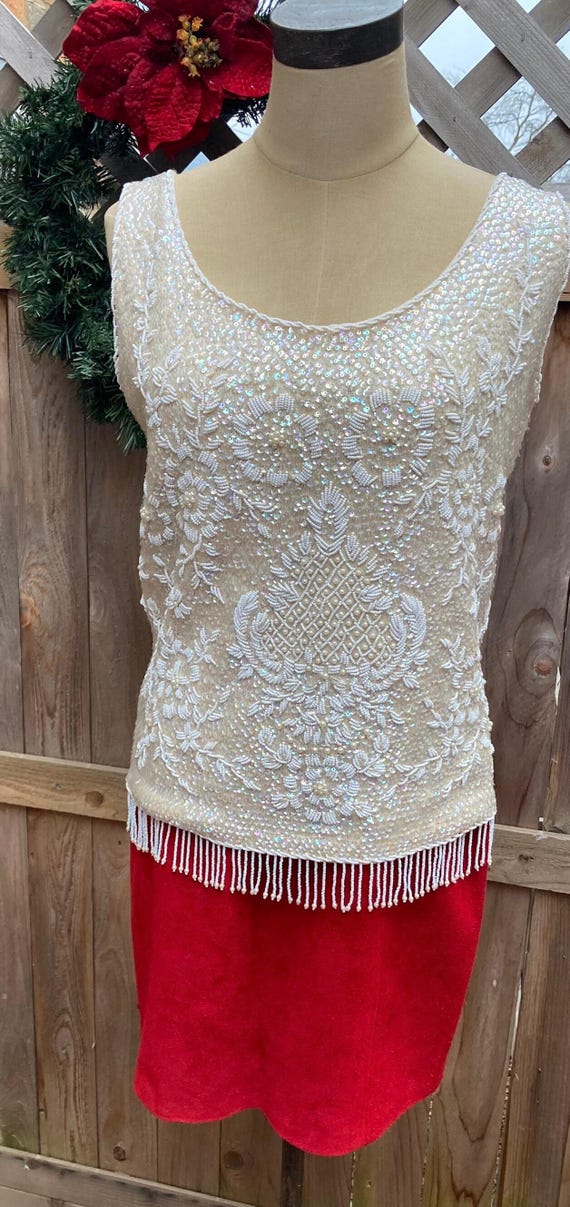 Beaded & Sequined Shell Top-1960’s Woman’s Formal Wea… - Gem