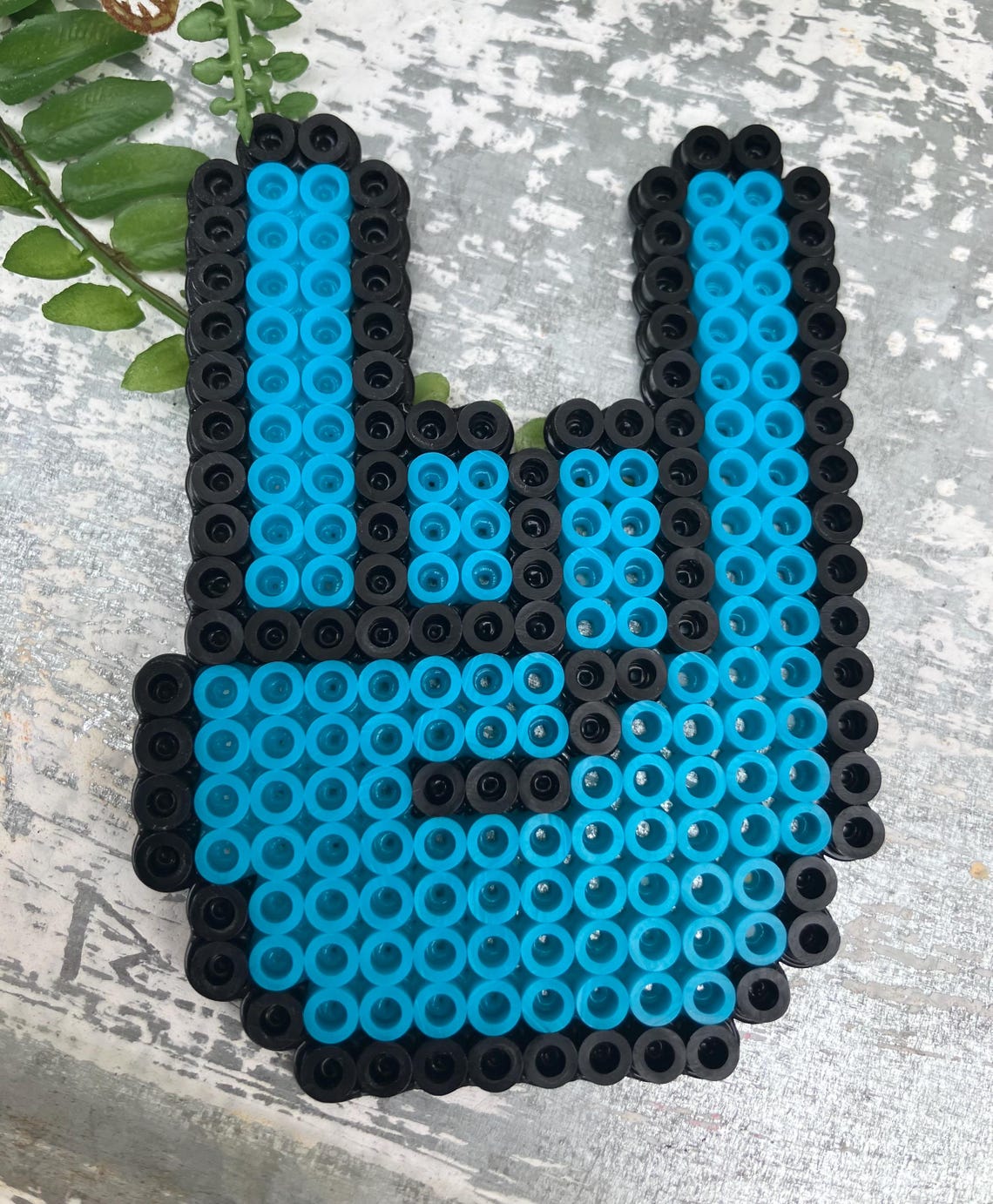 Cool Hand Gesture-“rock On” Perler Bead Decor-collectible Art - Etsy