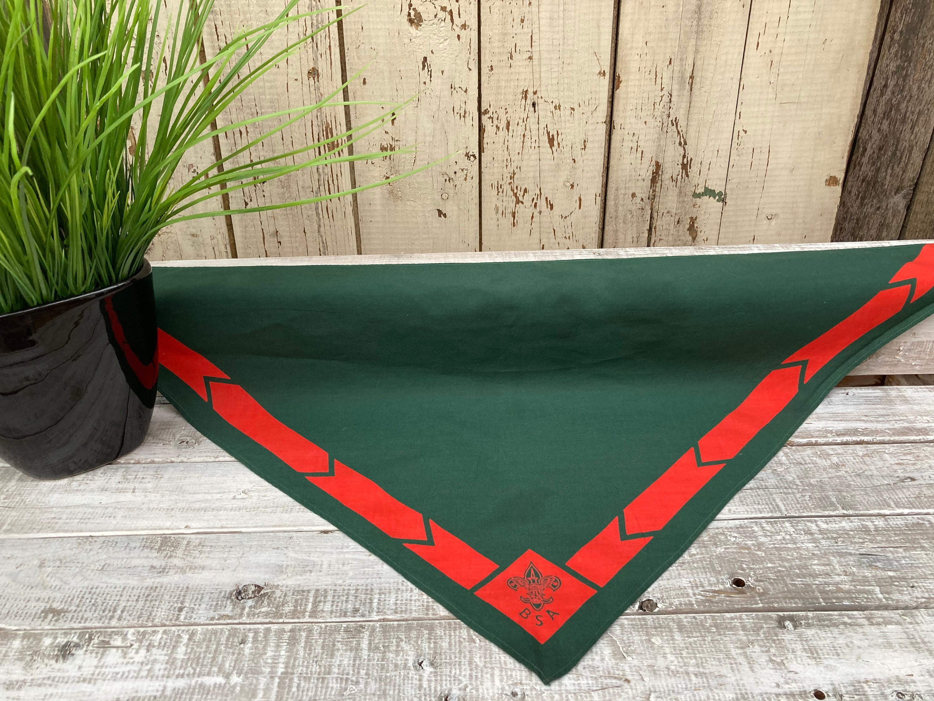 Boy Scouts of America Neckerchief BSA Green Red Scarf Boy | Etsy
