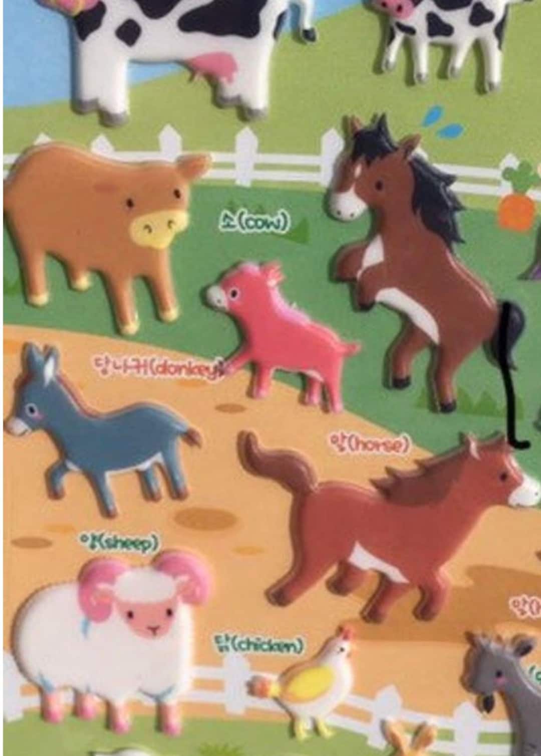 Farm Animal Puffy Stickers - Etsy