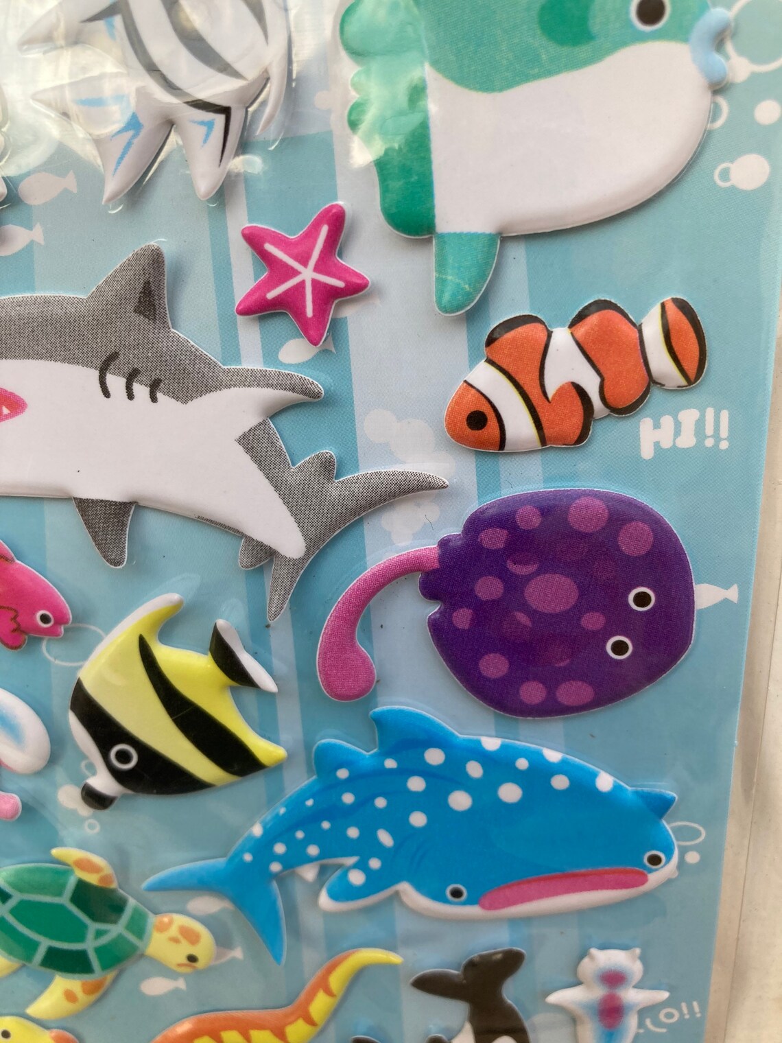 Sea Life Puffy Stickers-ocean Life Stickers - Etsy