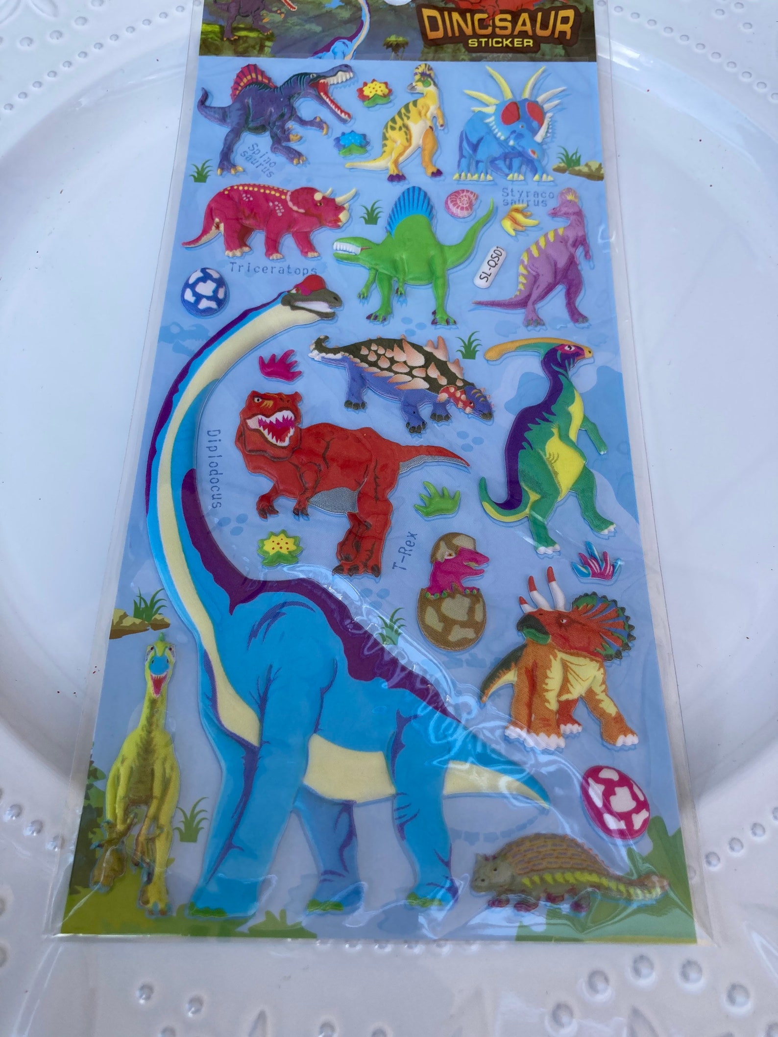 Large Colorful Dinosaur Puffy Stickers - Etsy
