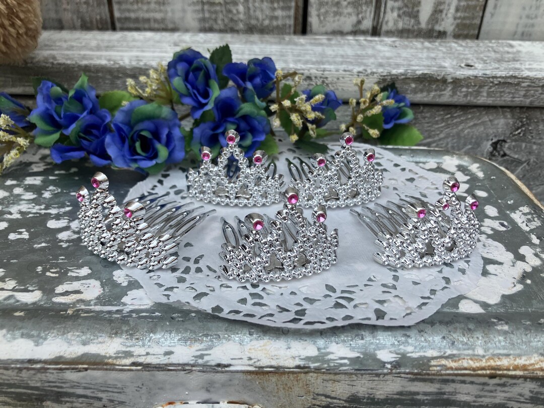 Princess Party Favors-plastic Tiara Hair Combs-silver Tiara Doll Combs ...