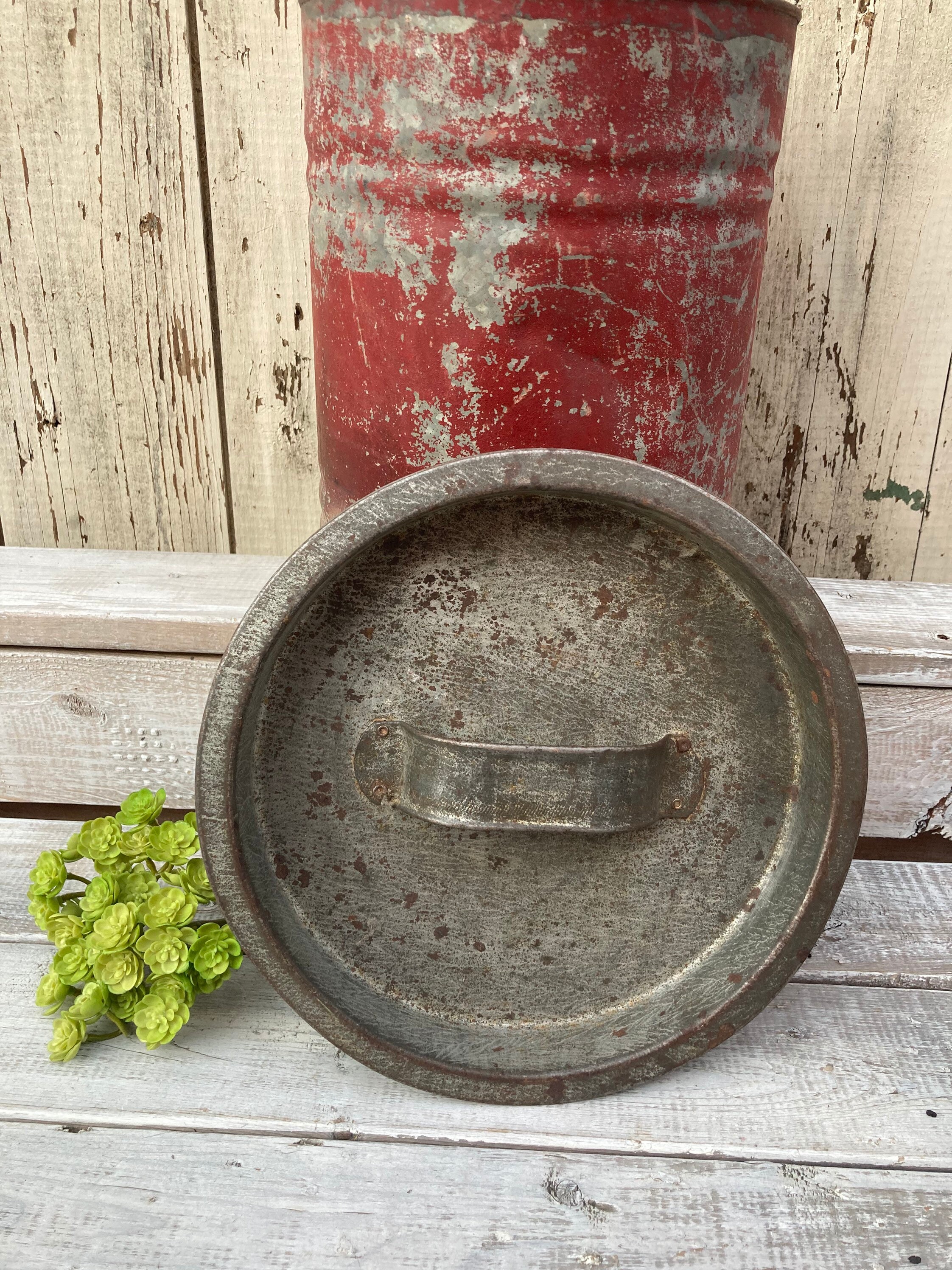 Tin Can Cover-Primitive Tin Can Cover-Farmhouse Home | Etsy