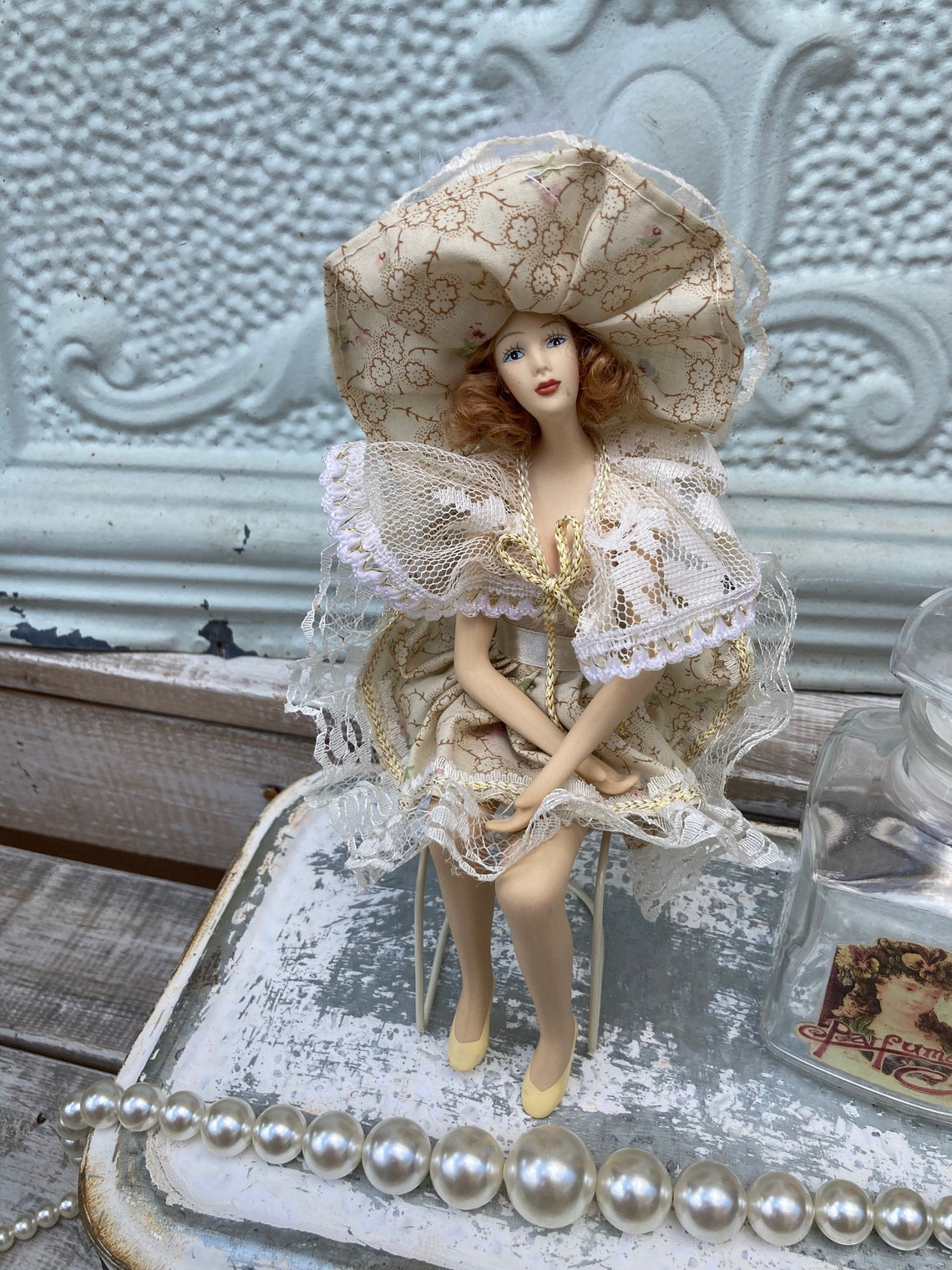 Porcelain Lady Figurine-Lady Sitting in Chair | Etsy