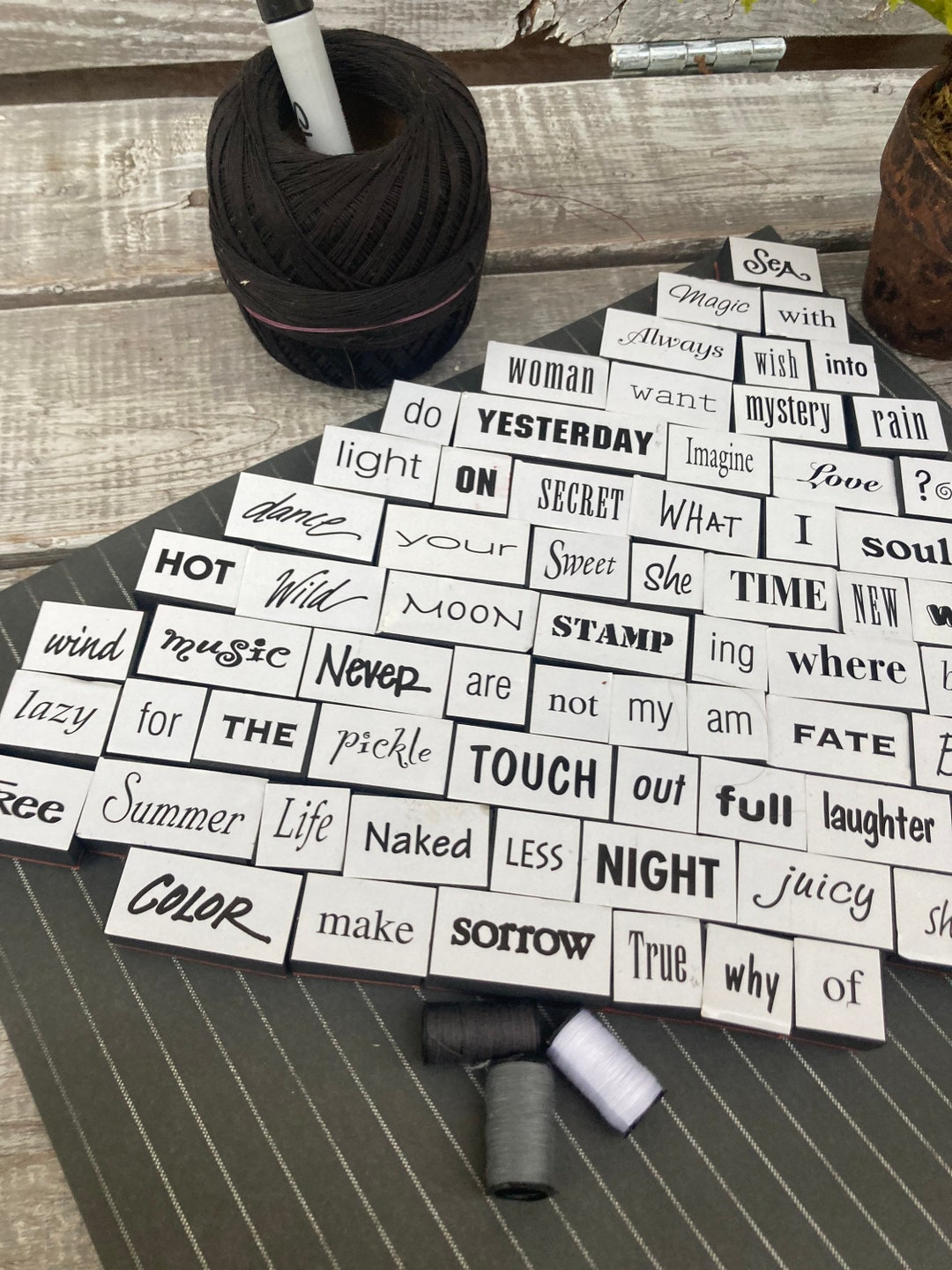 Rubber Word Stamps-projects-crafting - Etsy