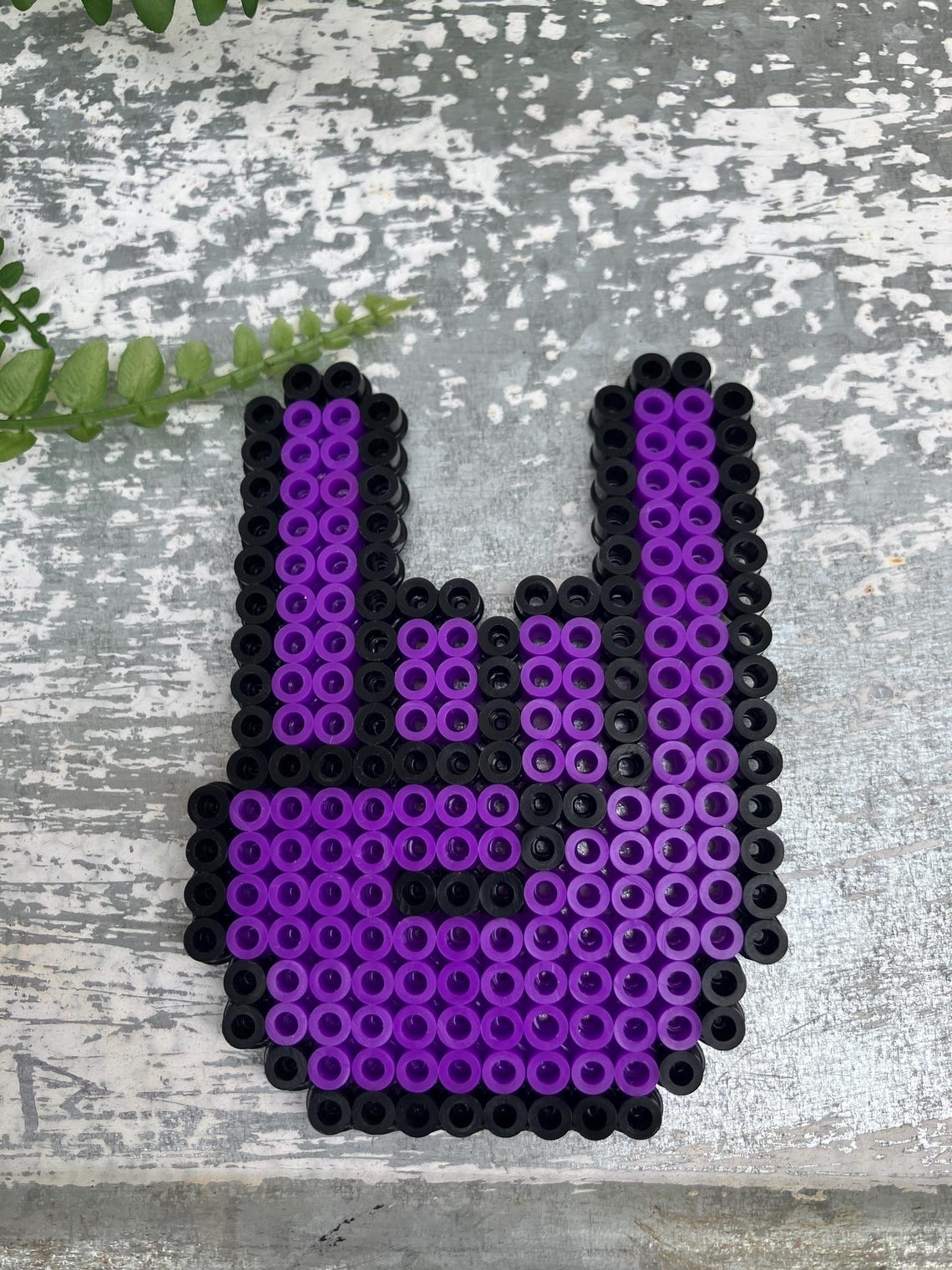 Cool Hand Gesture-“rock On” Perler Bead Decor-collectible Art - Etsy