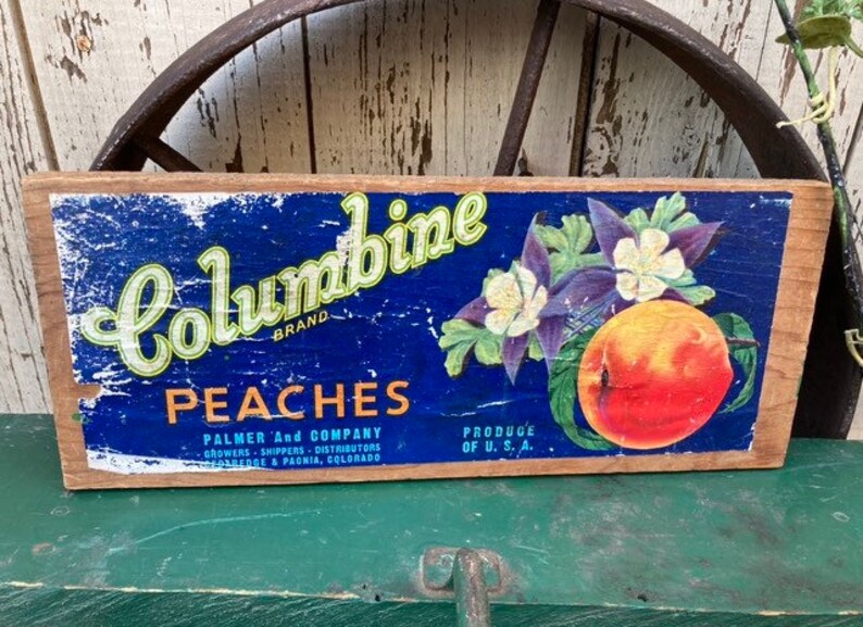 Vintage Peach Crate Label-columbine Peaches Label - Etsy