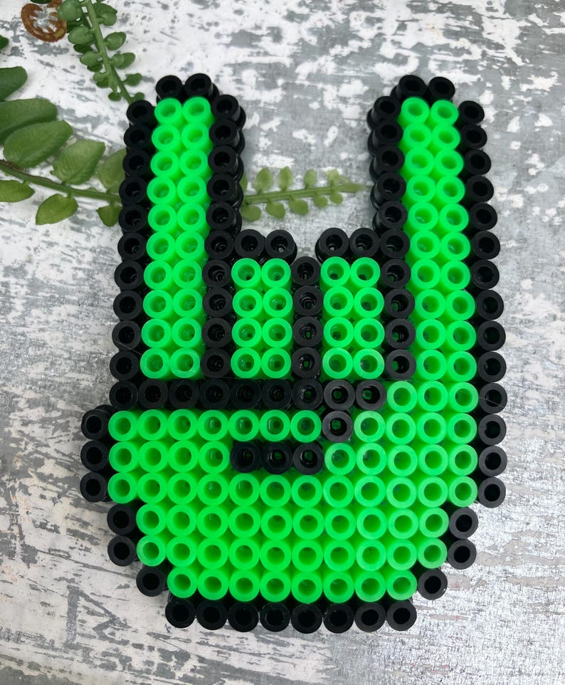 Rock on Perler Bead Decor: Hand Gesture Collectible Art - Etsy