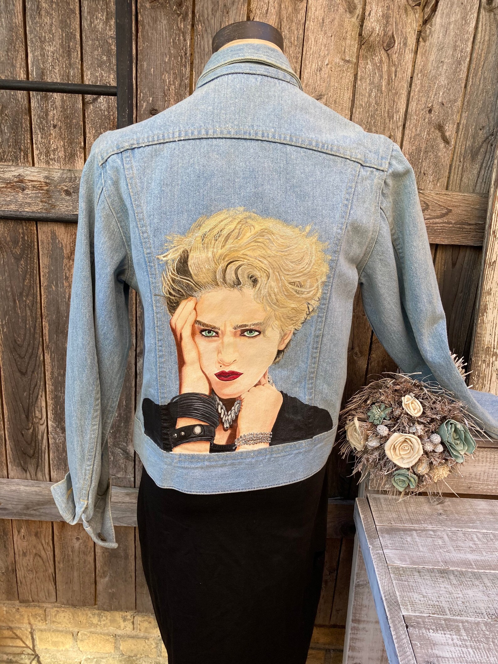 Pop Star Madonna-lee Jean Jacket-1990s Madonna Album Cover - Etsy