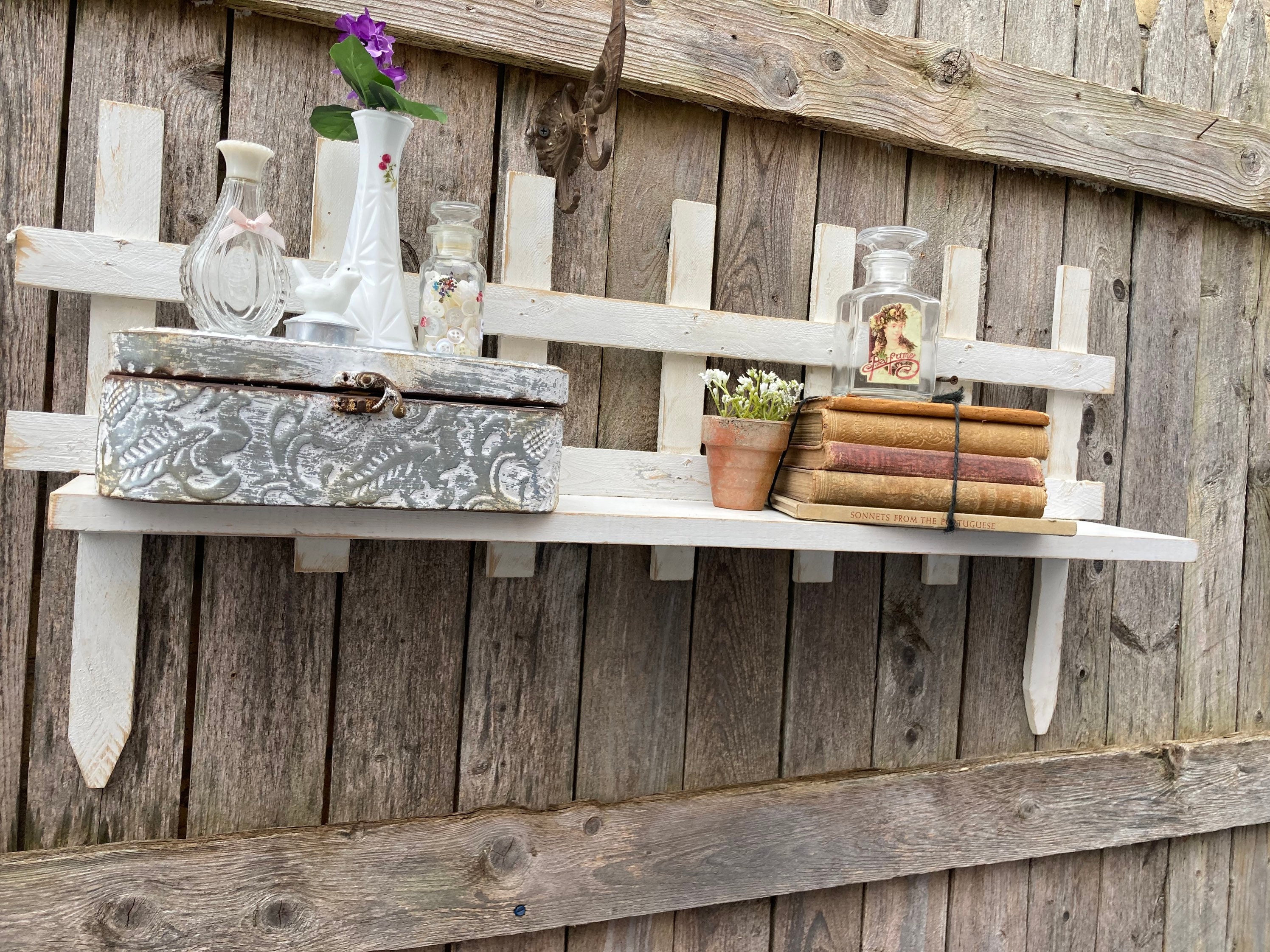 Shelving PICK UP Local-picket Fence Shelf-garden Picket Fence - Etsy